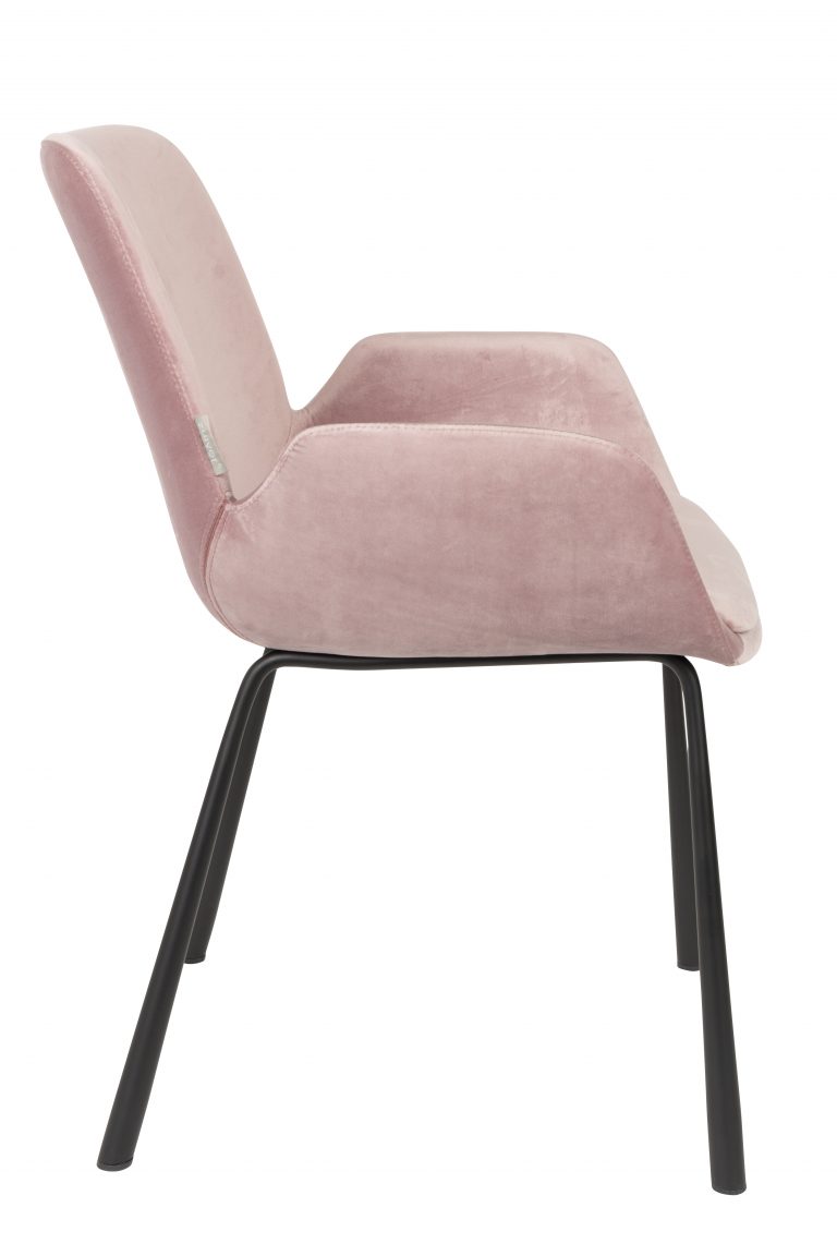 Brit stol - rosa velvet sett på 2 stk. stoler - designerhome.no