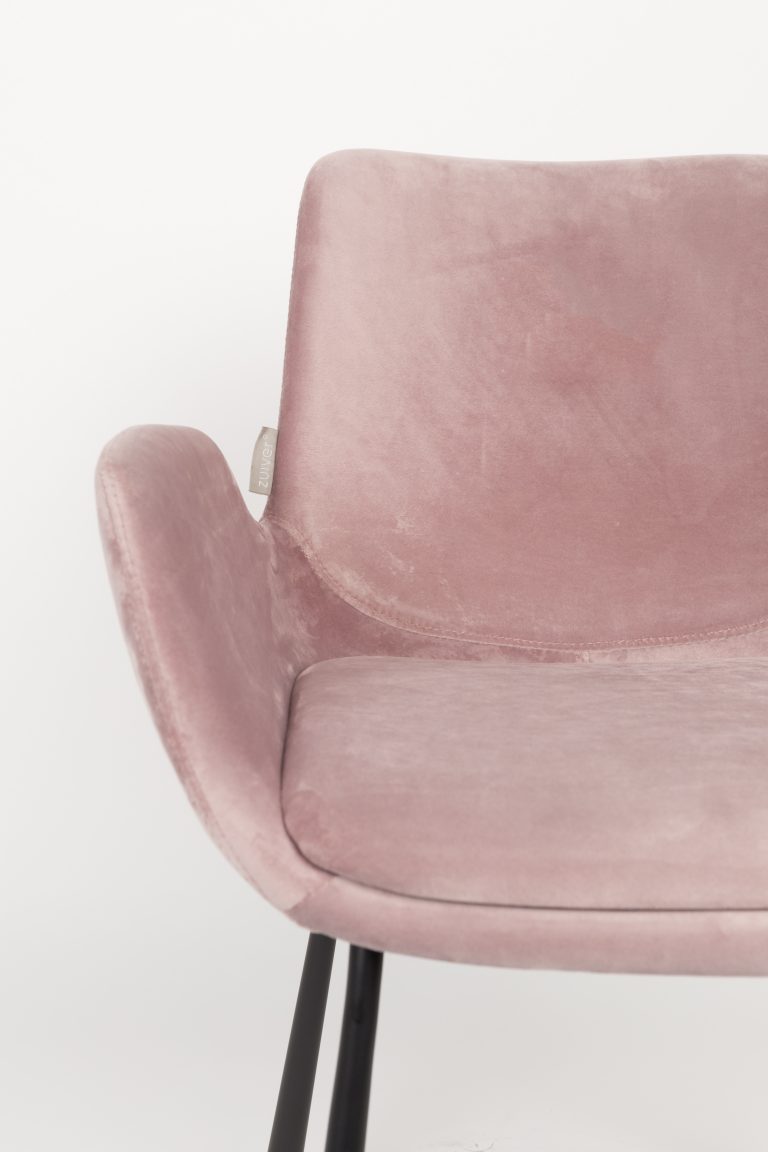 Brit stol - rosa velvet sett på 2 stk. stoler - designerhome.no
